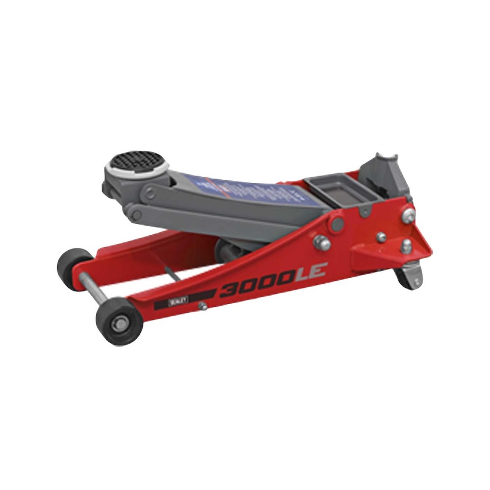 Sealey Trolley Jack Low Entry Profile 3 Tonne Rocket Lift Twin Piston ...