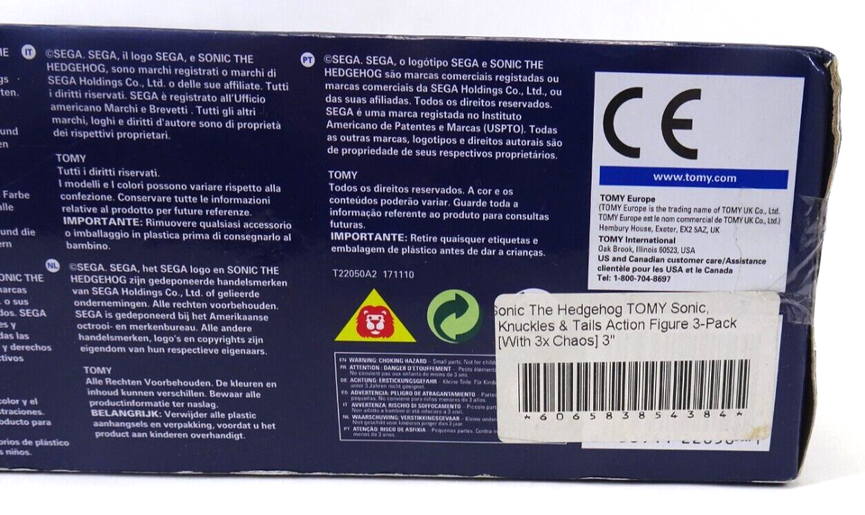 TOMY Sonic the Hedgehog Sonic / Tails / Knuckles / Chao X3 NEW IN OPEN ...