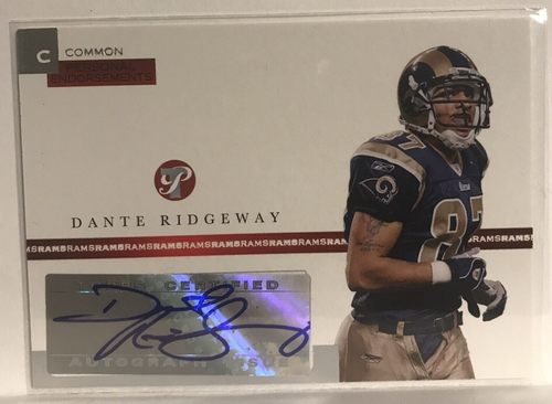 Dante Ridgeway 2005 Topps Pristine Common Autograph #PEC-DR LA Rams ...