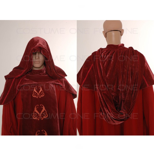 Star Wars Emperor Palpatine Darth Sidius Dark Red Robe Cloak Cosplay ...