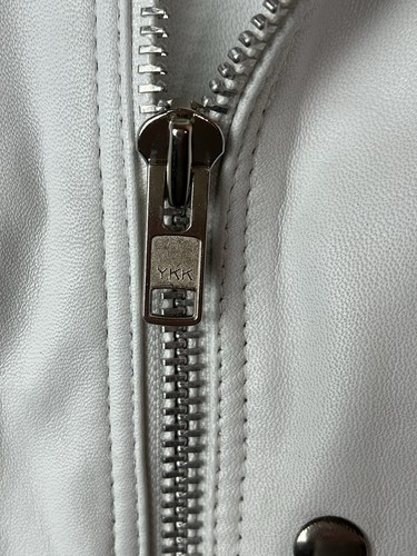 Giovanni Outerwear Men’s White Leather Jacket Double Breasted Padded ...