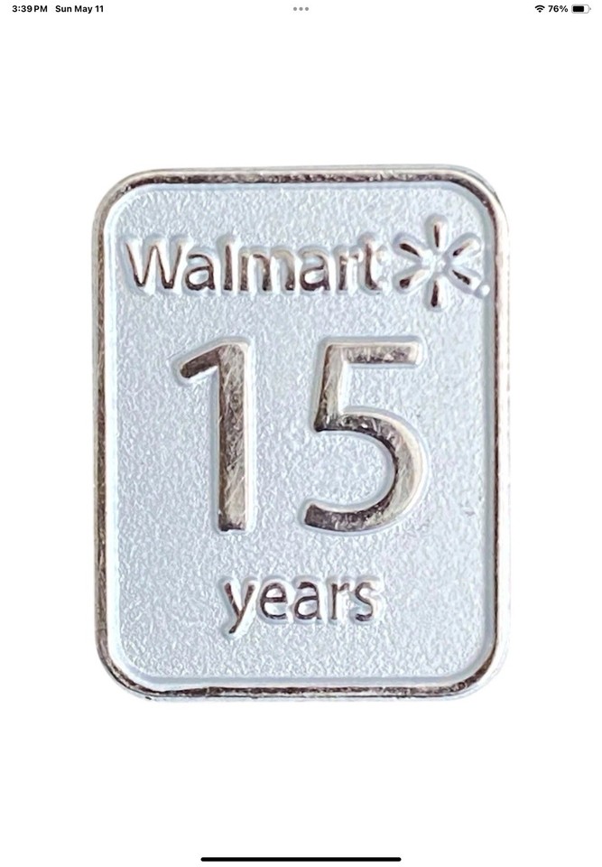 Walmart Employee 15 Year Service Lapel Pin Tie Tack Wal-Mart With Box ...