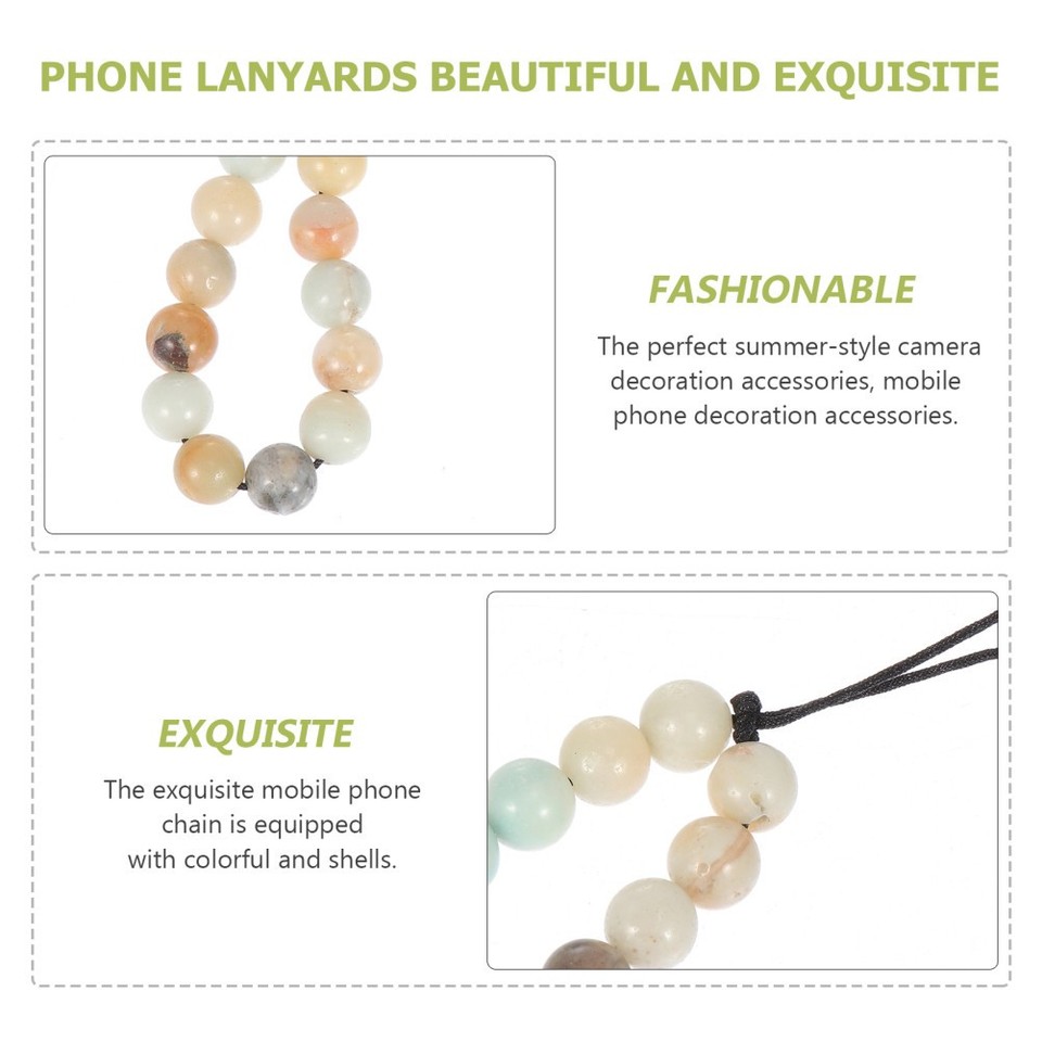 Decorative Beaded Lanyard Cell Phone Anti Theft Strap Chain Charms ...