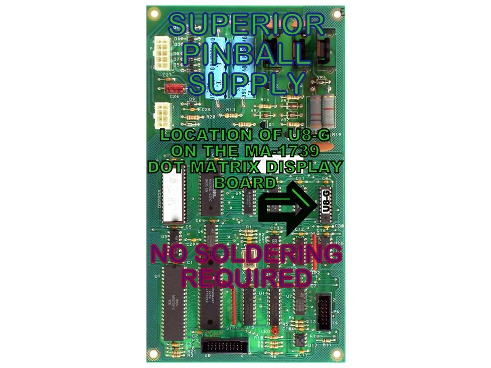 NEW! GOTTLIEB PREMIER DOT MATRIX DISPLAY U8-G SYSTEM 3 IC CHIP- PREMIER ...