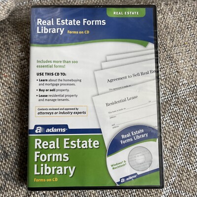 Adams Real Estate Forms Library Forms on CD SS502 New Sealed | eBay