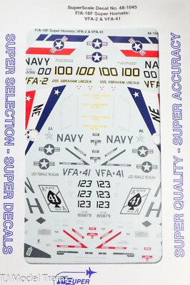 Microscale Decal #MS48-1045 F/A-18F Super Hornets: VFA-2 & VFA-41 ...
