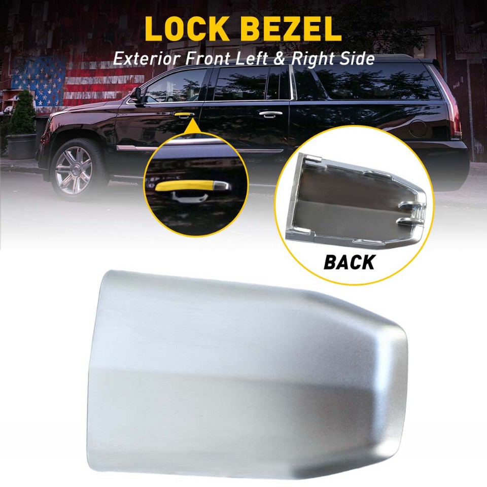 13596115 For 2015-2019 Escalade Front Door Handle Lock Cylinder Cover ...