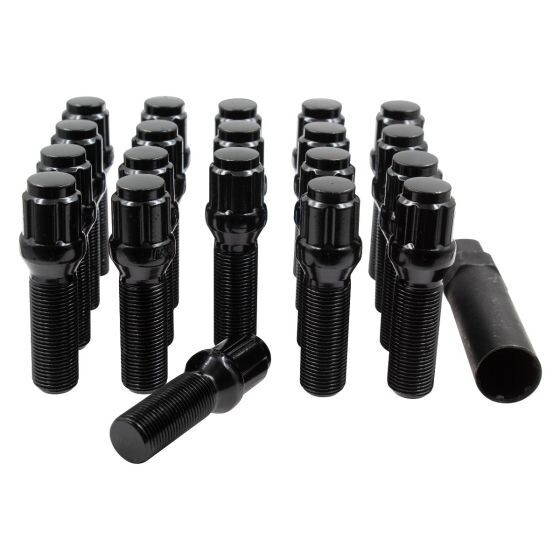 20 x 14x1.5mm Spline Tuner Lug Bolts Black Wheel Lock 40mm Shank | Audi ...
