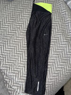 Nike Running Capri Size Medium Black And Lime | eBay