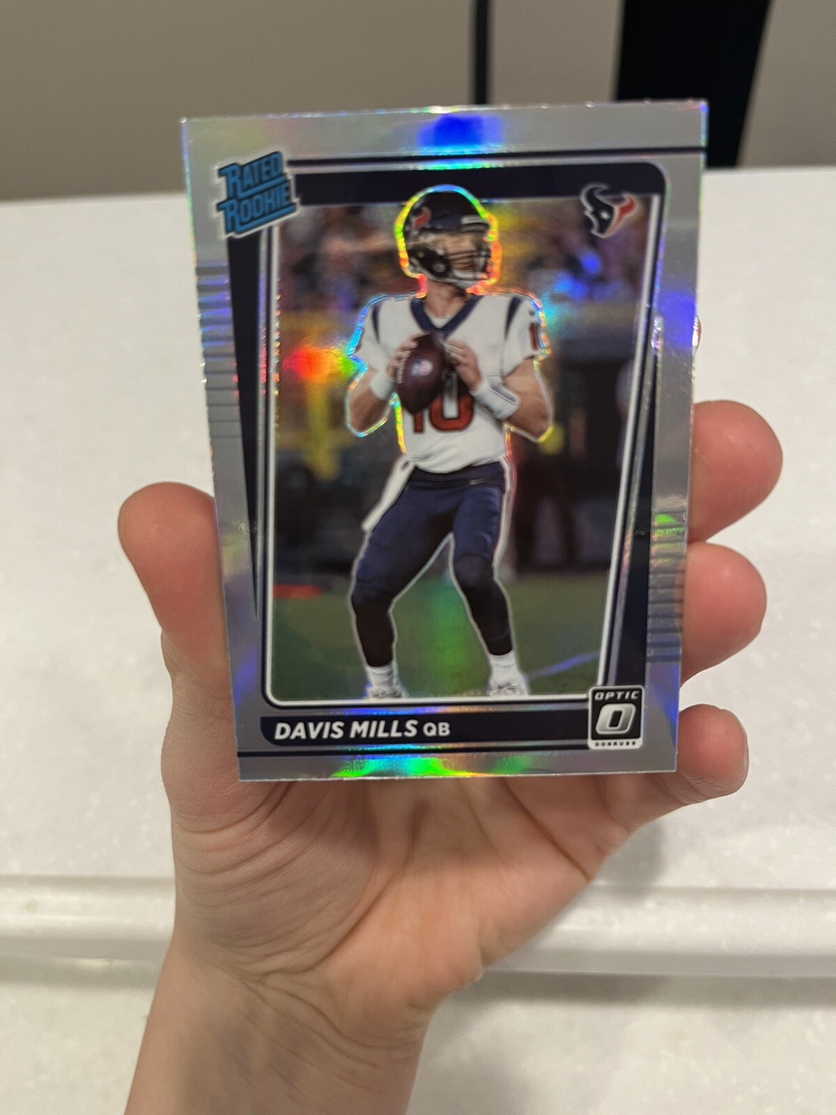 2021 Donruss Optic Holo RC Davis Mills Rated Rookie Silver Prizm #222 ...