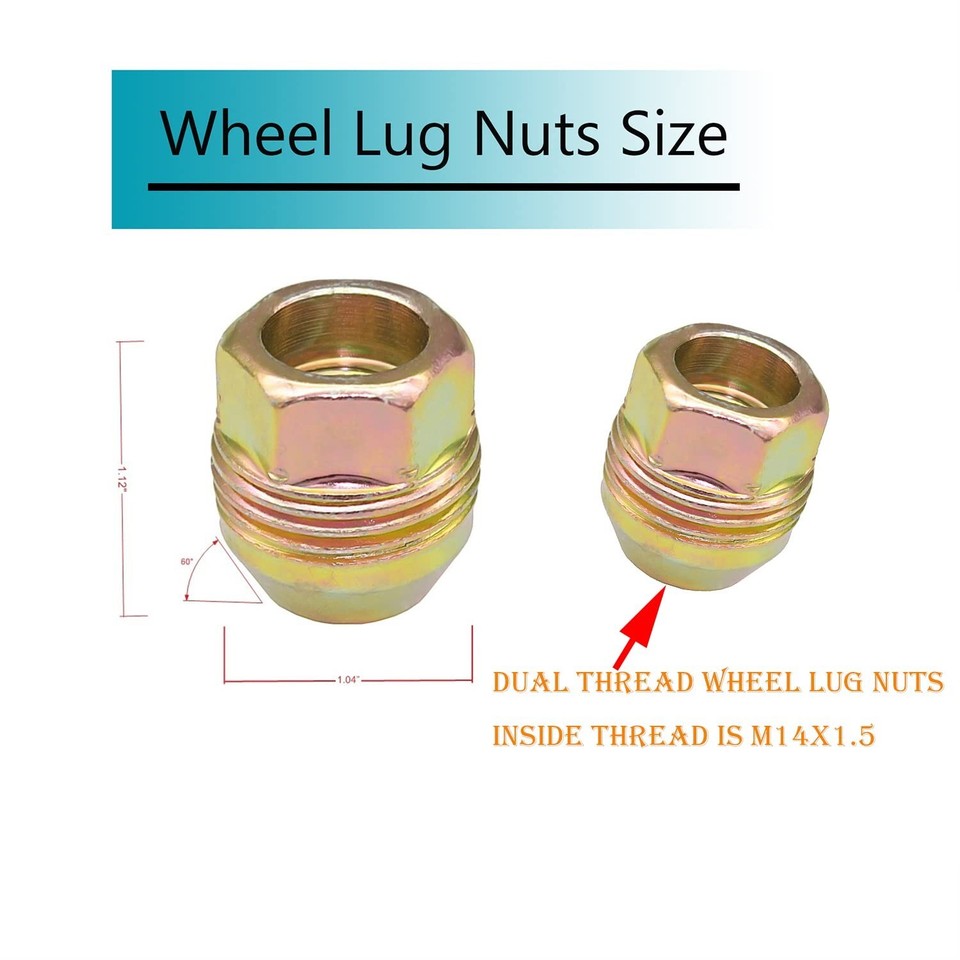 32pc Dual External Thread Lug Nuts 9/16-18 For 1971-1988 Chevy GMC ...