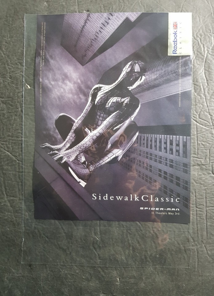 Spiderman Movie & Reebok Classic Cobra Slip-On Shoe Promo Print Ad ...