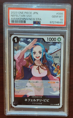 PSA 10 GEM MINT One Piece OP05-086 Nefeltari Vivi Japanese Awakening ...