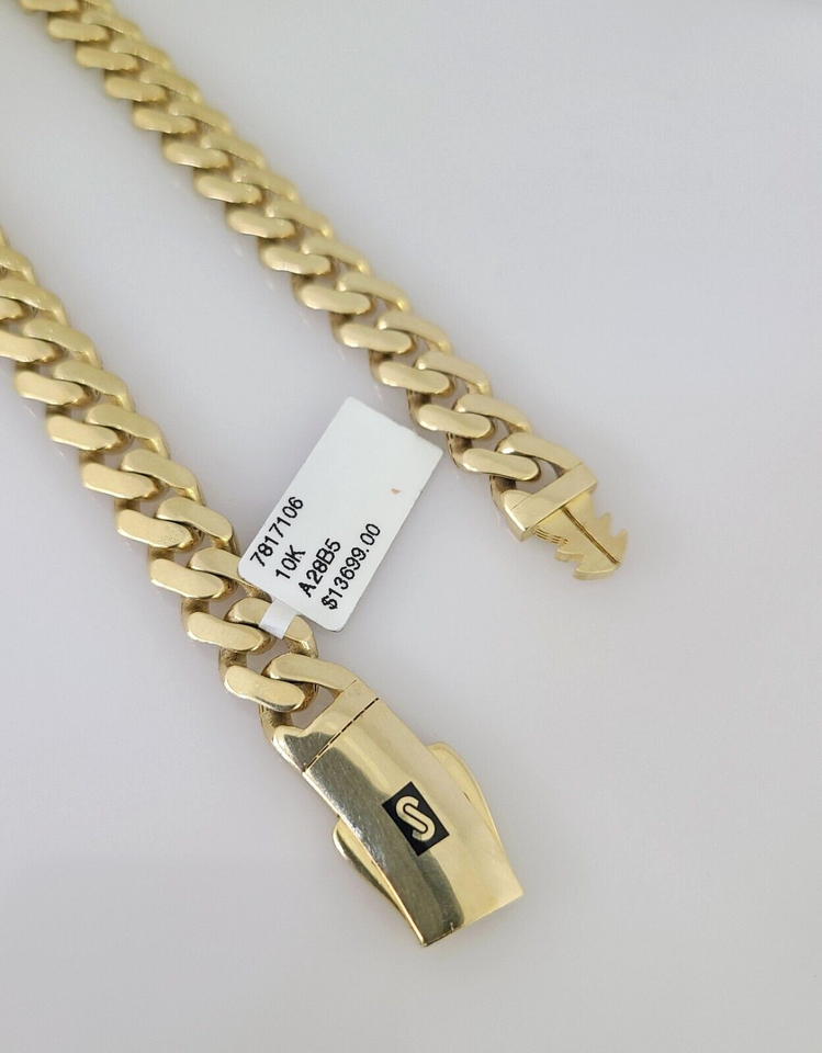 Mens 10k Gold Necklace Royal Monaco Cuban Link Chain 9.5mm 24" REAL ...