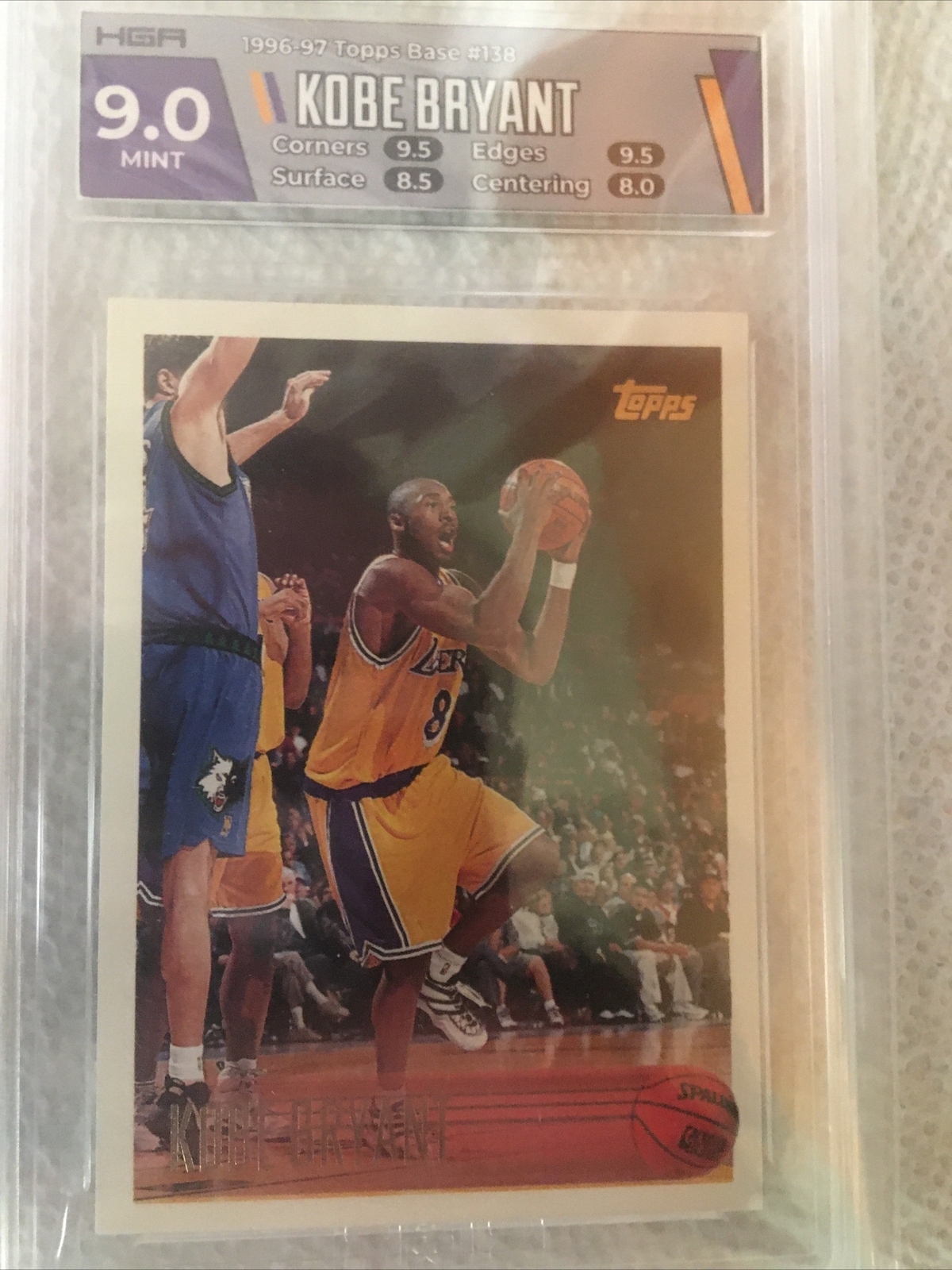 kobe bryant rookie card topps 138 HGA Slabbed And Graded 9 Mint | eBay