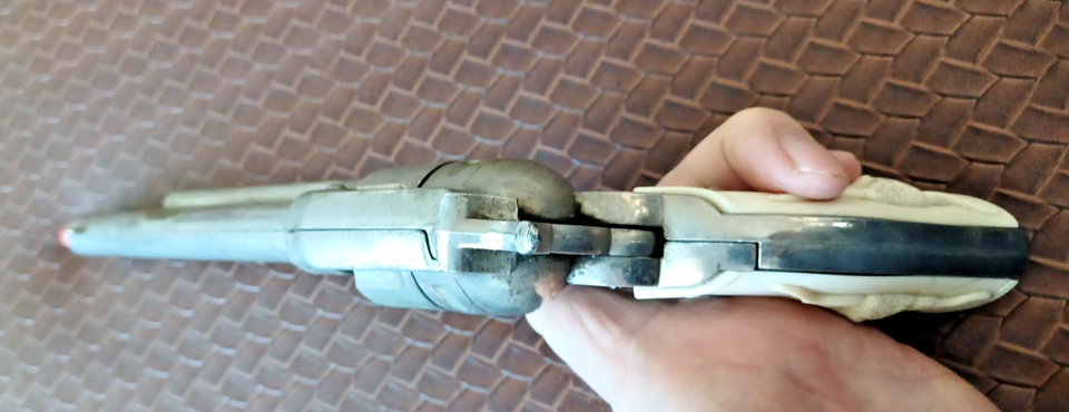 Vintage Hubley Cowboy Cap Gun Revolver w/ Original Leather Holster ...