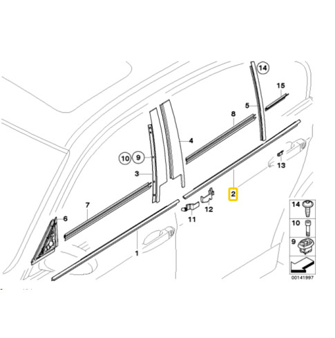 NEW BMW 3 E90 REAR RIGHT DOOR WEATHER STRIP 51357060250 ORIGINAL | eBay