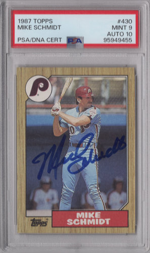 Mike Schmidt 1987 Topps PSA/DNA Signed Autograph Card Auto 10 Phillies ...
