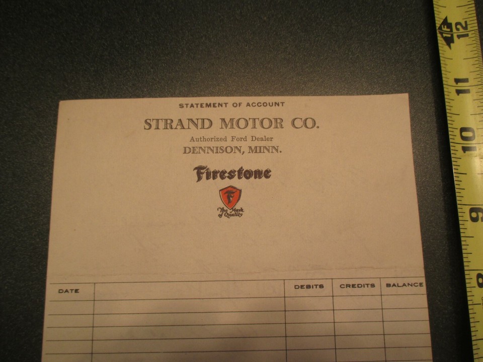 Strand Motor co Firestone Dennison Minnesota MN Letterhead 12 | eBay
