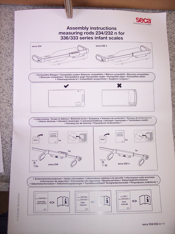 Seca 232 Analog Measuring Rod for Baby Scales - NEW | eBay