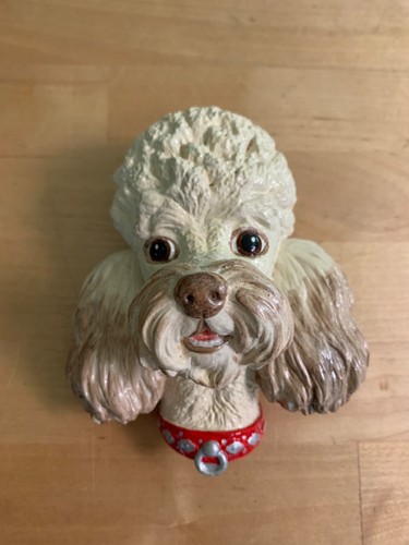 Vintage BOSSONS Chalkware Dog Head Poodle Red Collar England | eBay