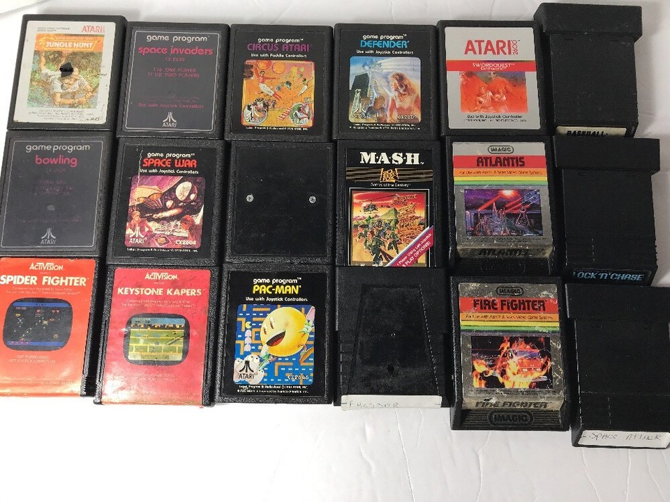 Atari 2600 Woodgrain Console 6-Switch Light Sixer 50 Games Magazines ...