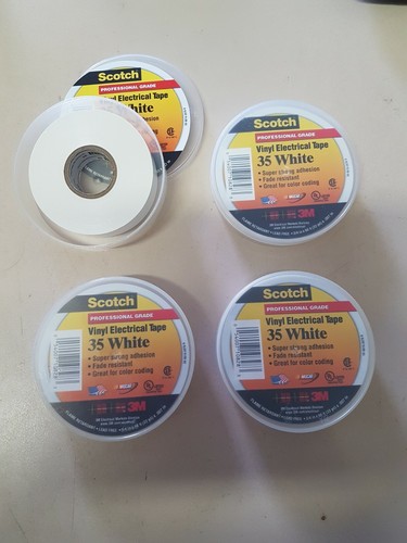3M Scotch 35 White Vinyl Professional Grade Electrical Tape 3/4 x 66ft ...