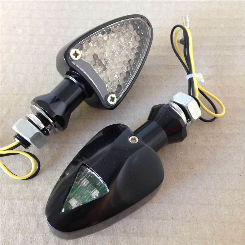 LED Dual Sport Turn Signal Indicators Blinkers Lights Black Base Clear ...