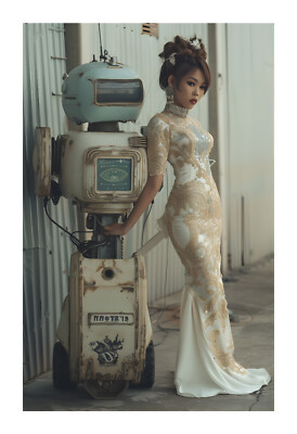 1960s Asian Bride and Vintage Robot Atomic Tiki Era Art Print bb4 | eBay