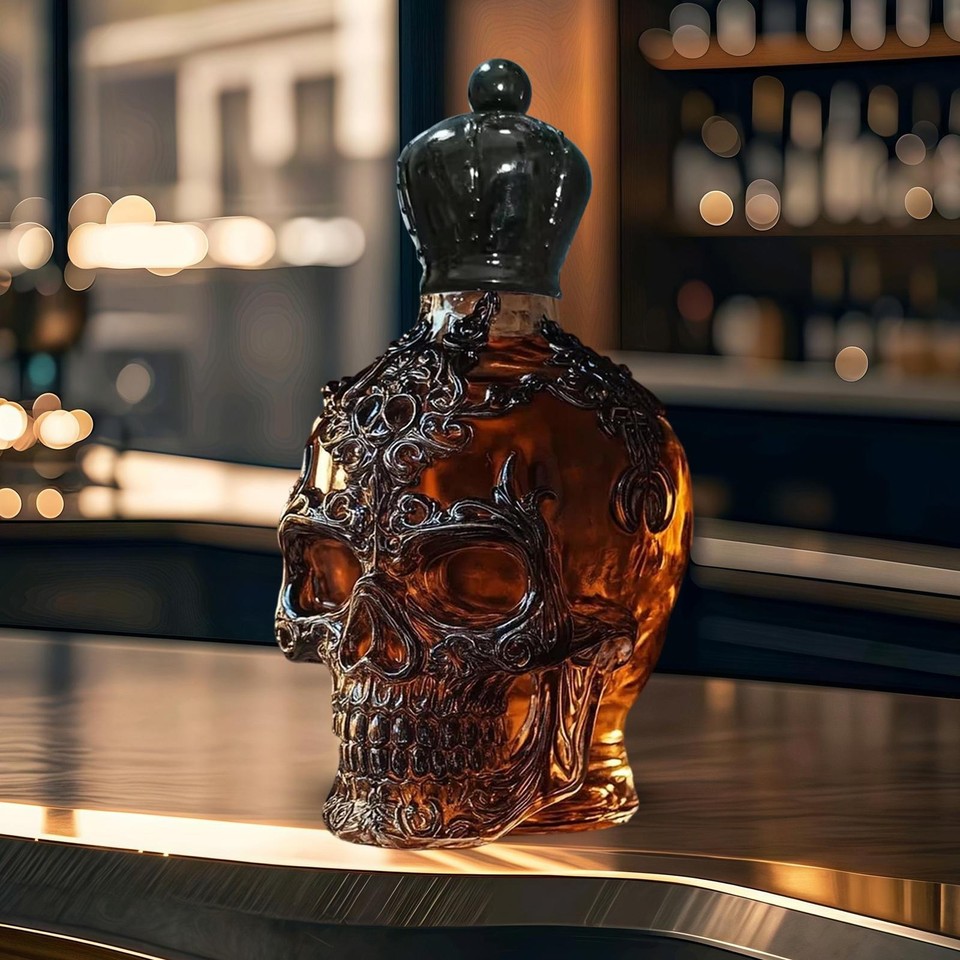 Whiskey Bottle Skull Decor Alcohol Dispenser Skeleton Whiskey Wine | eBay