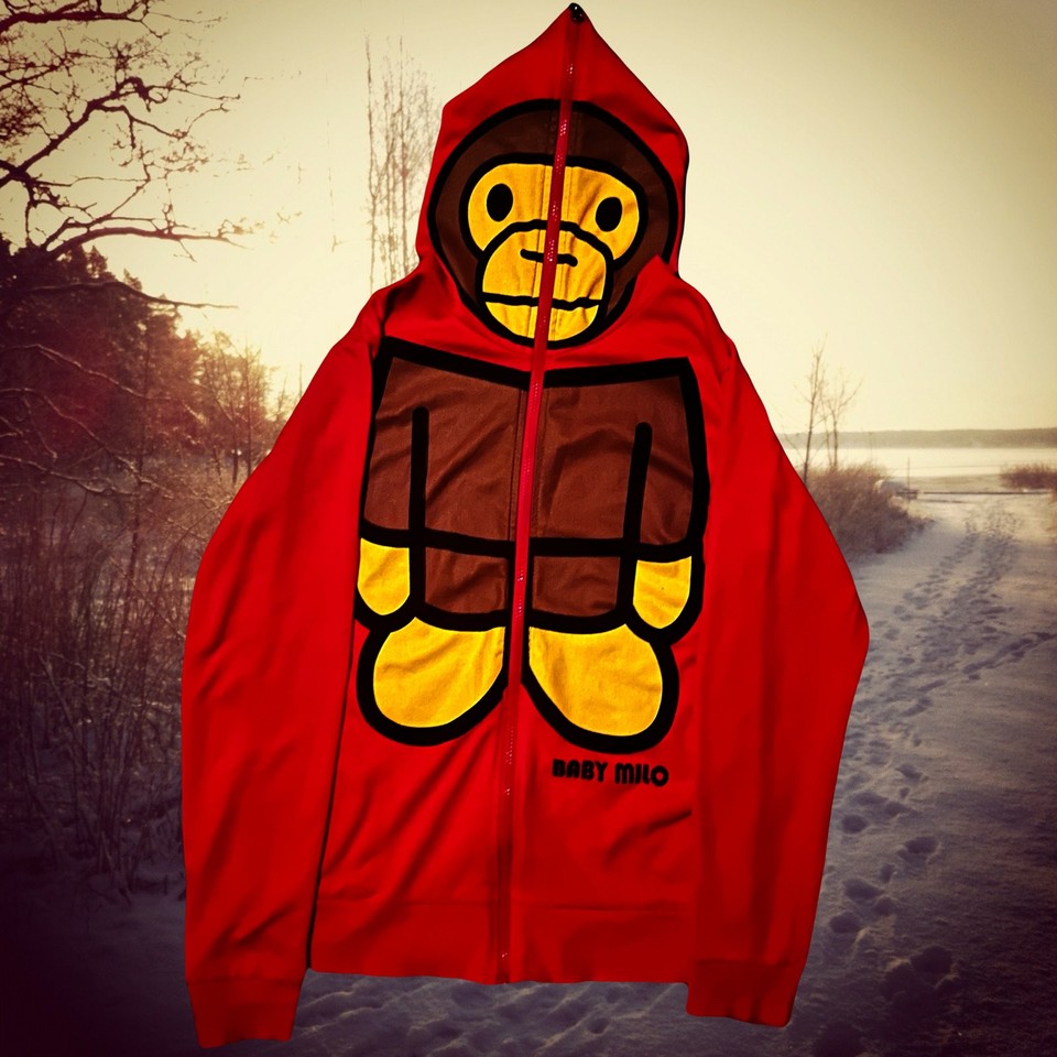 bape baby milo ape monkey design full zip hoodie | eBay