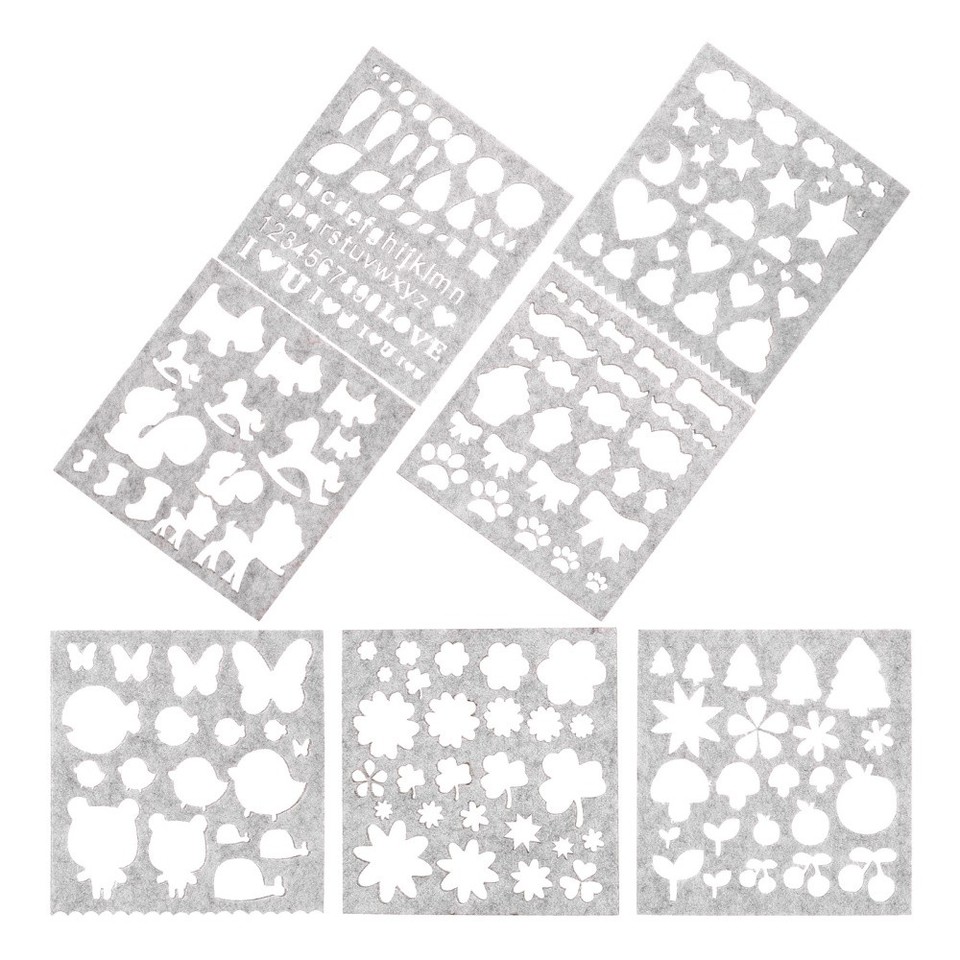 7Sheets Woolen Felting DIY Craft Stencils for Needle Felting Applique ...