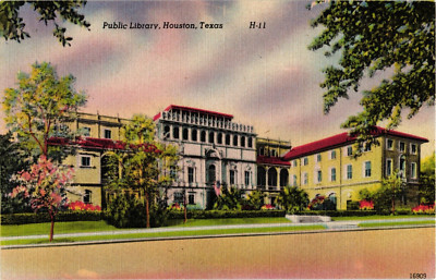 TEXAS Houston Public Library Building TX Vintage Postcard | eBay