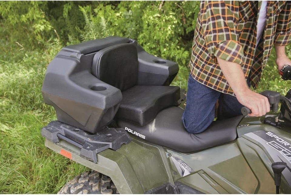 ATV UTV Large Rear Seat Storage Lounger Cushioned Padded Lockable Cargo ...