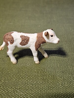 Schleich SIMMENTAL CALF Baby Cow 2015 Farm Figure Brown & White | eBay