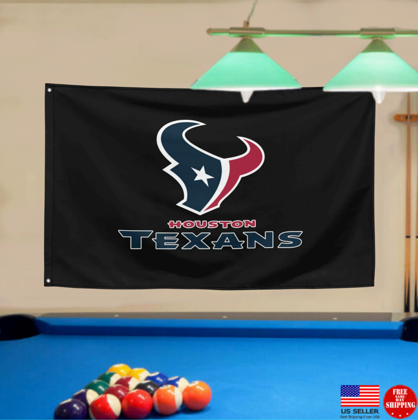 Texans FLAG 3X5 Houston Banner USA Man Cave Flags Banners Sign | eBay