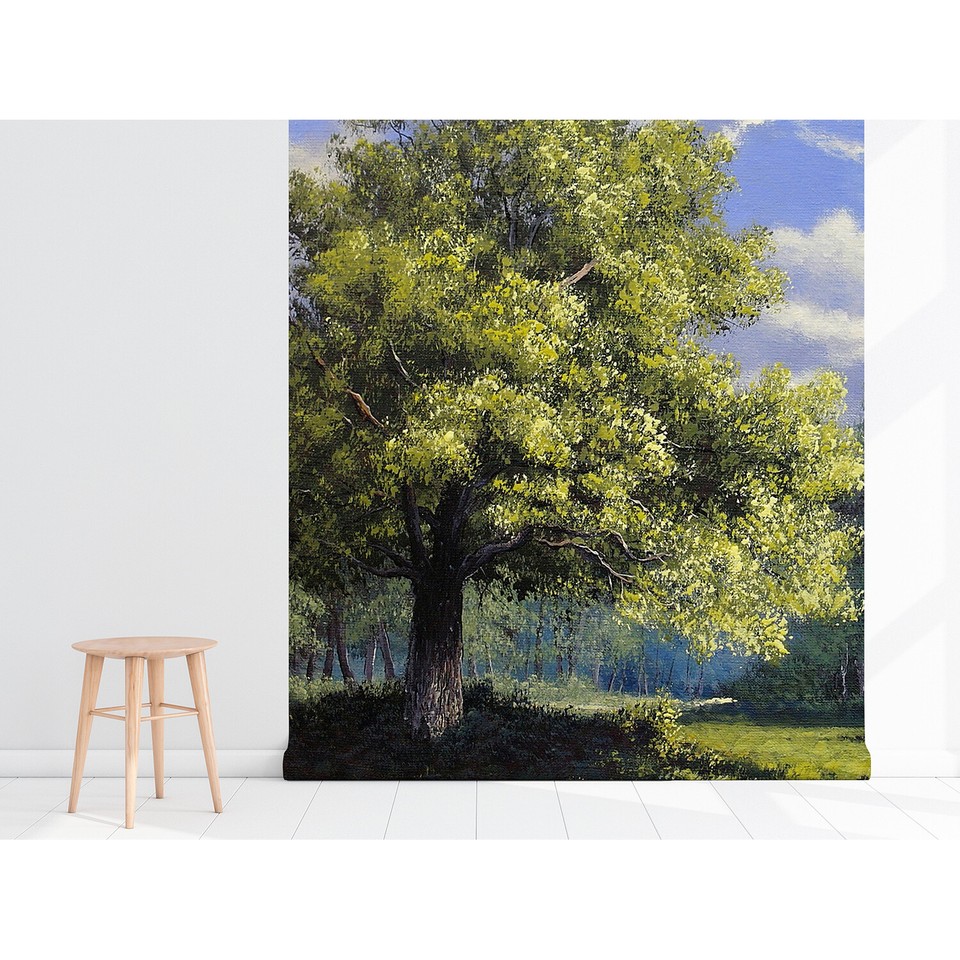 Wall Mural Oil Paintings Landscape Trees Painting Forest Removable ...