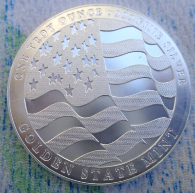 Pure Silver 1 Oz Silver Double Eagle Flag Of Strength Freedom Pride ...