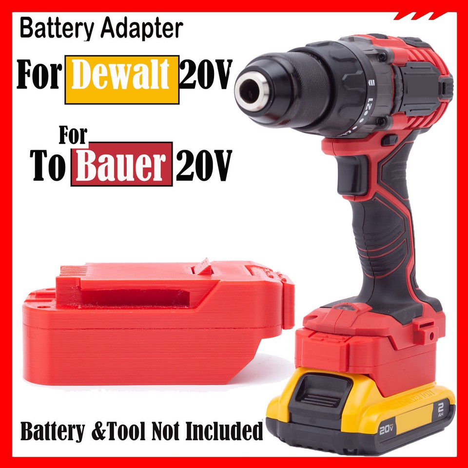 For Dewalt 20V MAX Li-ion Battery Adapter to Fits Bauer 20V Cordless ...