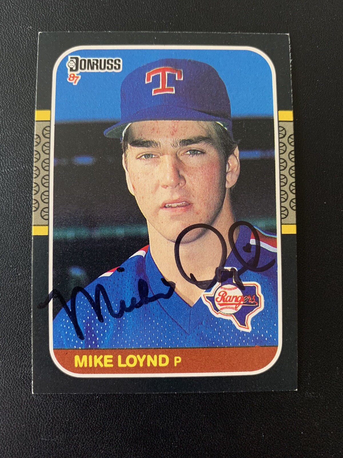 Mike Loynd Signed 1987 Donruss #506 Rookie Card Texas Rangers Autograph ...