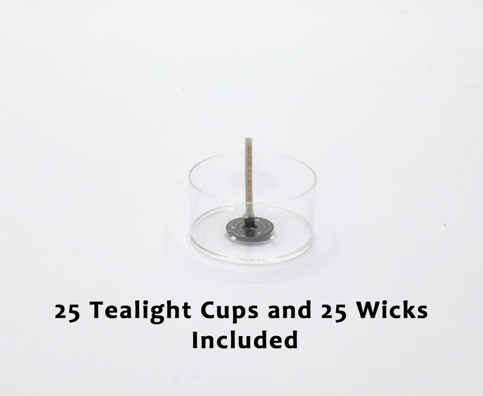 25 Tealight Cups and 25 Wicks Set | eBay