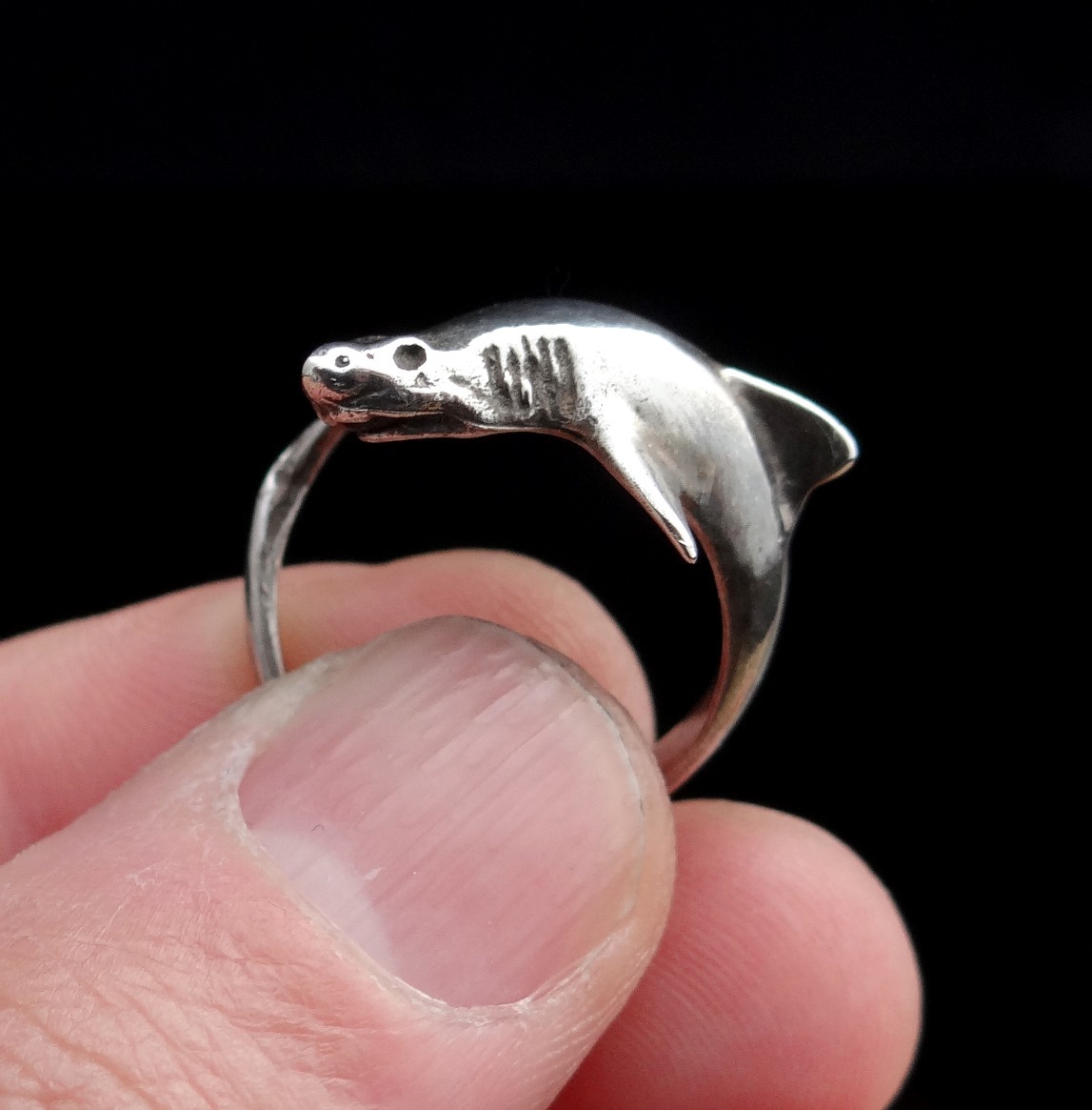 Shark Ring, Sterling Silver Shark Ring Nautical, Nautical Ring ...