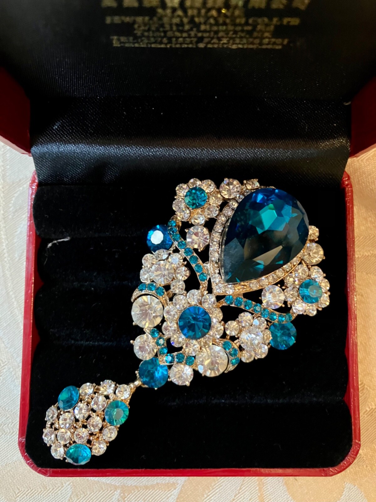 Stunning X Large Bling Sparkly Blue Crystal RHINESTONE Pendant | eBay ...