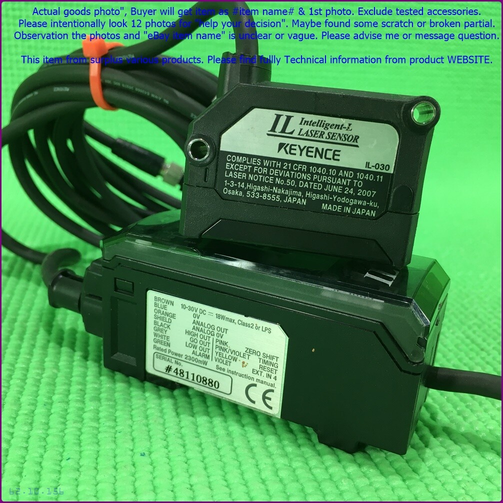 KEYENCE IL-1000 IL-030, LASER SENSOR set as photo, sn:0880, Promotion ...