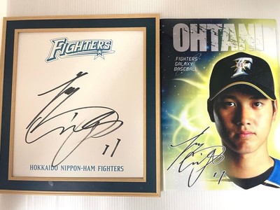 Shohei Ohtani Autographed colored paper,Clear file Nippon-Ham Fighters ...