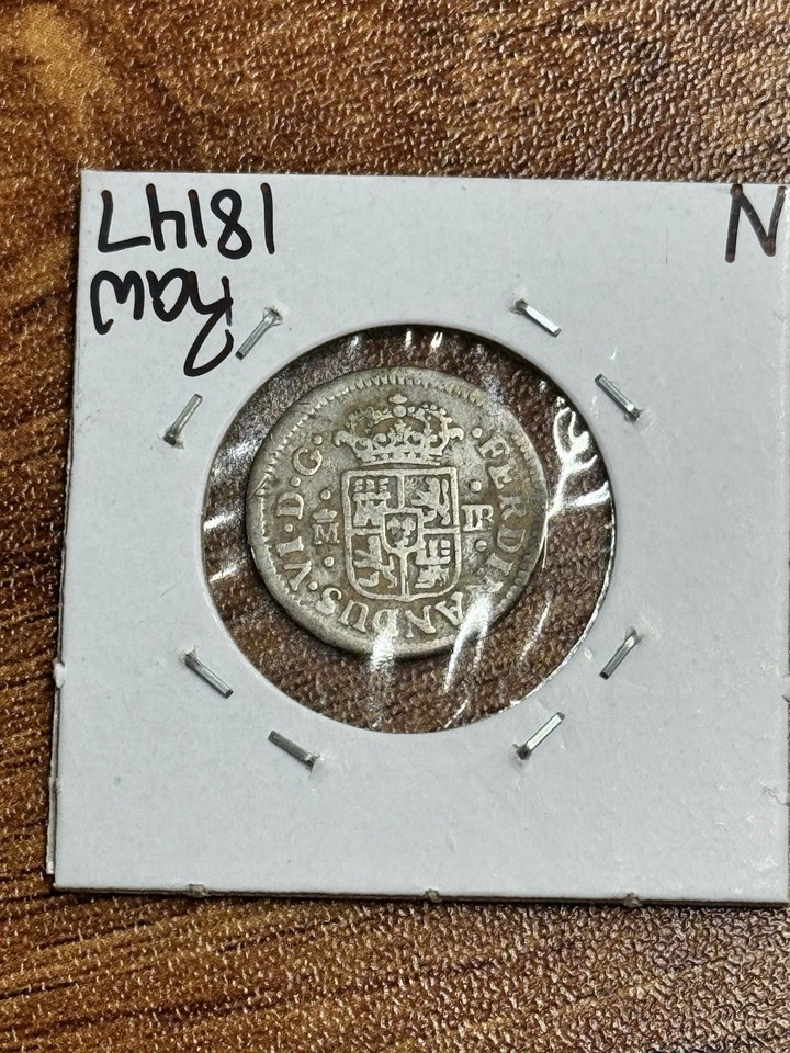 1752 Spanish Silver 1/2 Reales Colonial Cross Pirate Treasure Coin ...