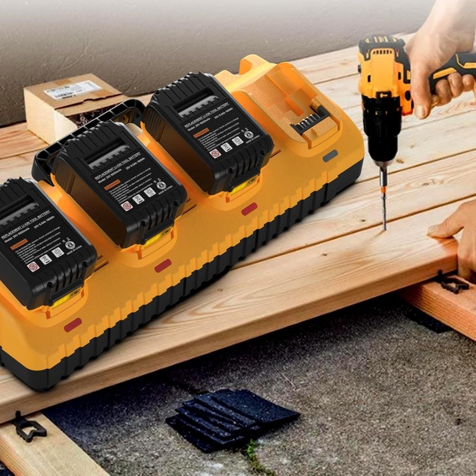 DCB104 XR 4-Port Multi Charger For DEWALT 20V / 4x 10.0Ah DCB210-2 ...