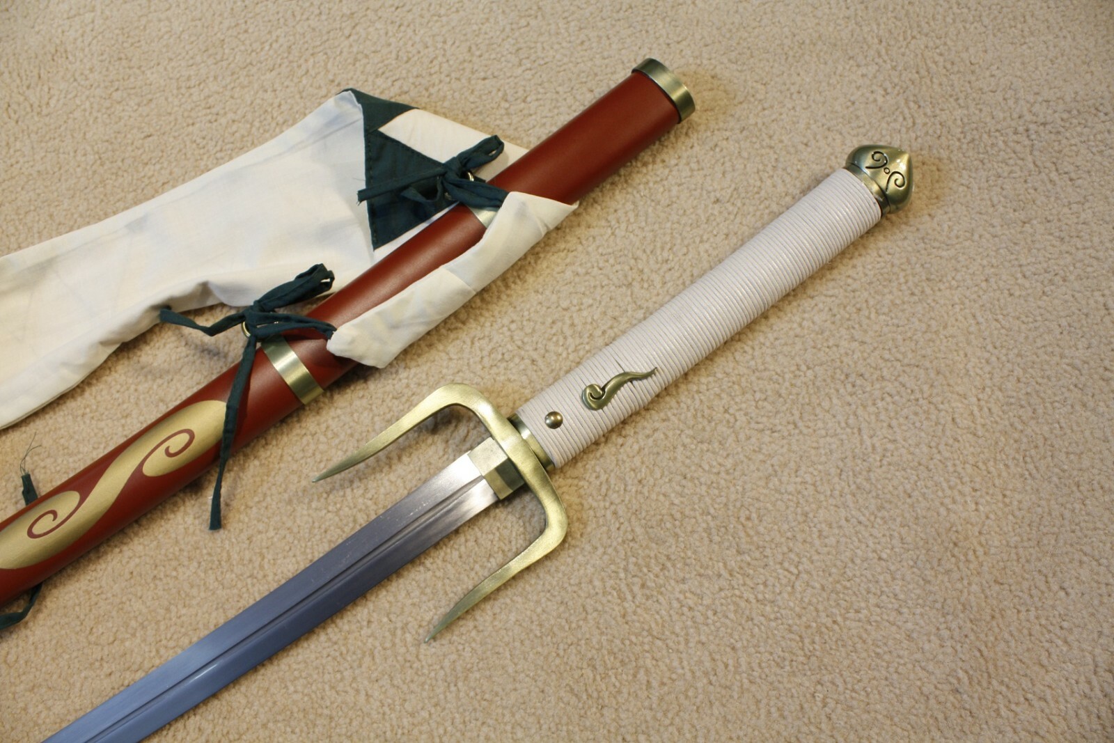 S0246 ANIME NARUTO SASUKE FIRE FORK SWORD SHINY MIRROR POLISH W ...