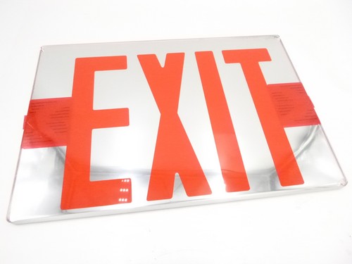 ESW Exit Sign Mirrored Edge Lit Double Face Red Letter Acrylic 13-3/4"L ...