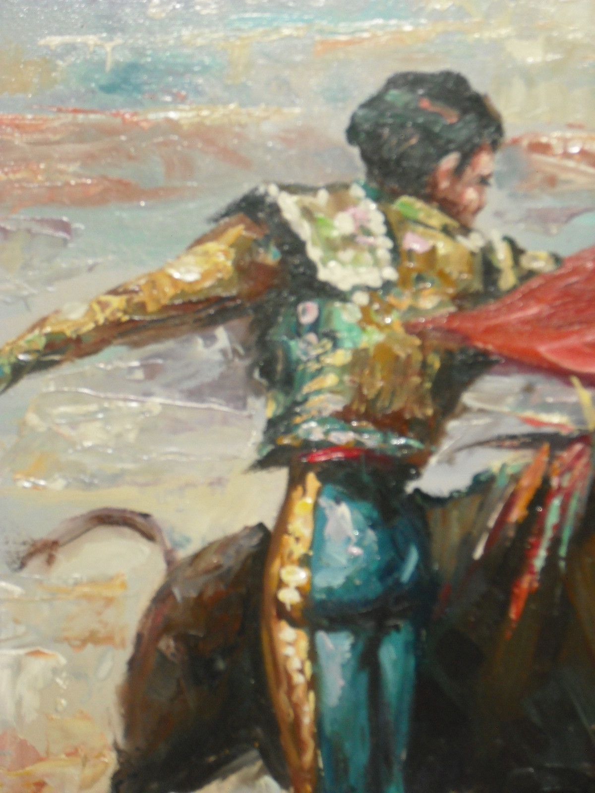 vintage Spain or Mexico bullfight BULLFIGHTER painting | eBay
